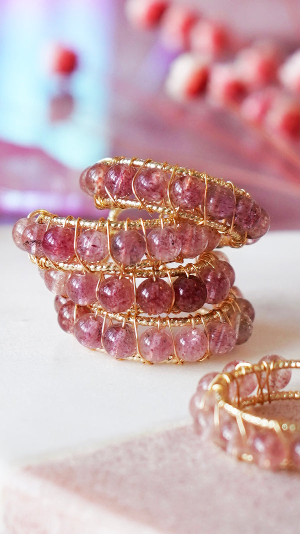Strawberry Quartz Ring - Dream Den Crystals
