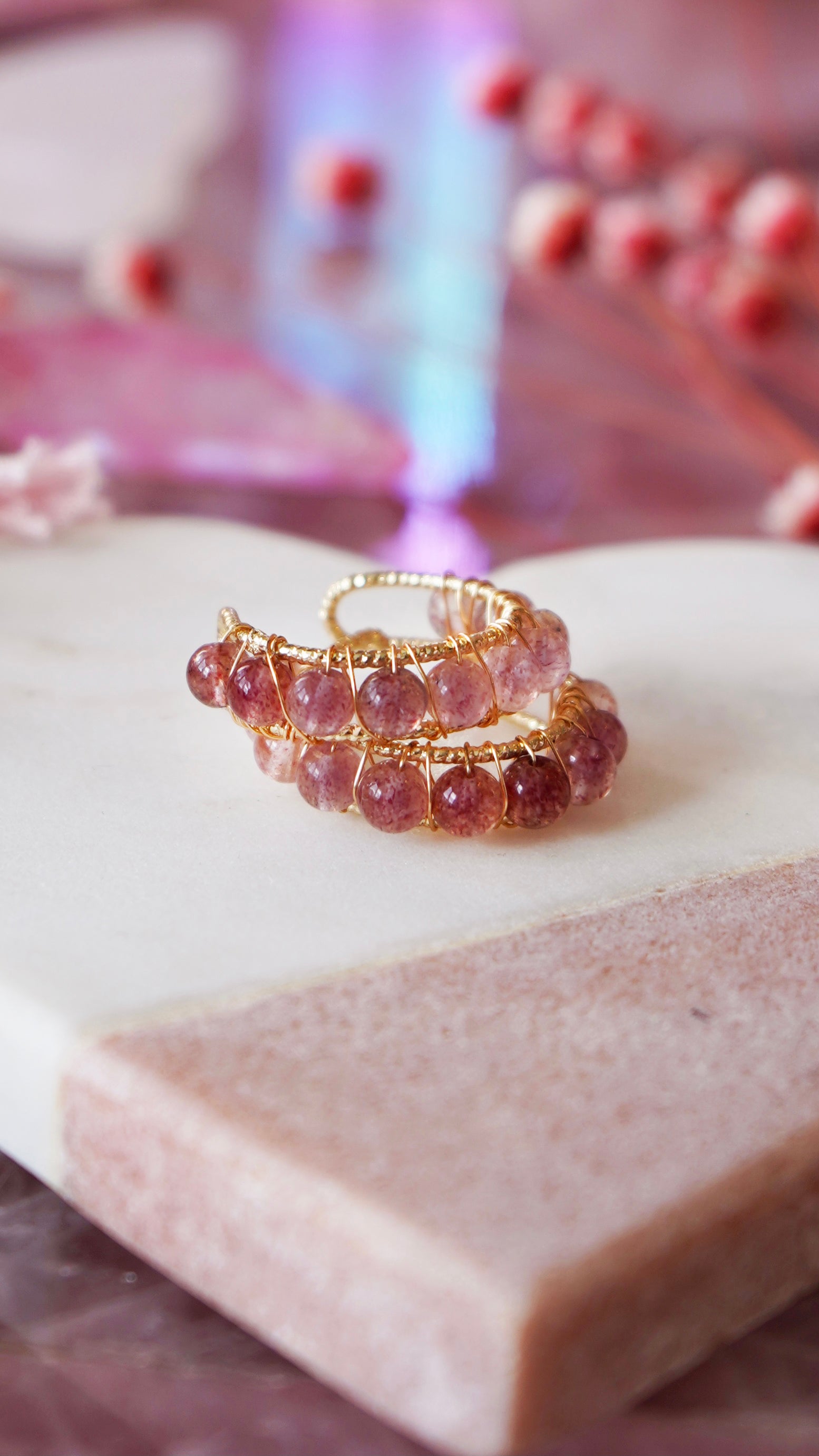 Strawberry Quartz Ring - Dream Den Crystals