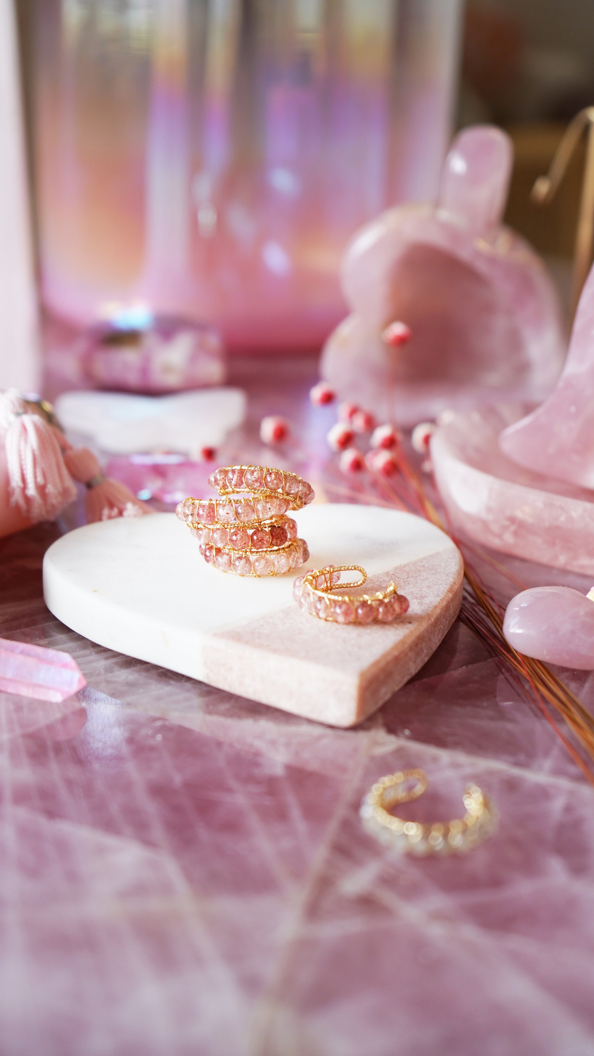 Strawberry Quartz Ring - Dream Den Crystals
